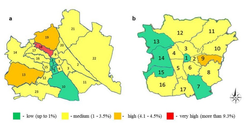 Mistletoe Distribution in some Cities and Forests of Austria
